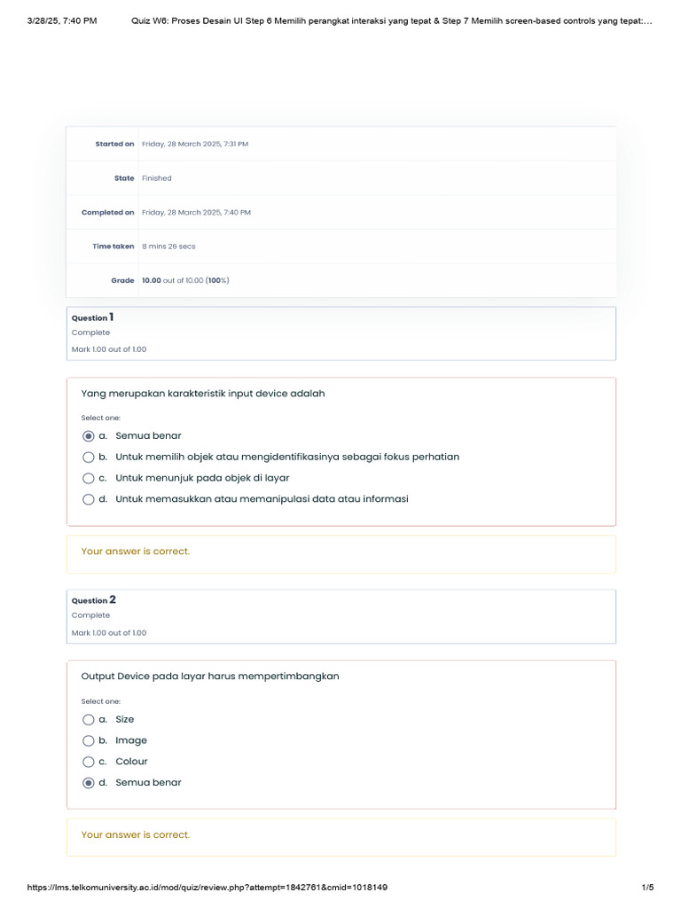 Quiz W6 - Proses Desain UI Step 6 Memilih Perangkat Interaksi Yang Tepat & Step 7 Memilih Screen ...