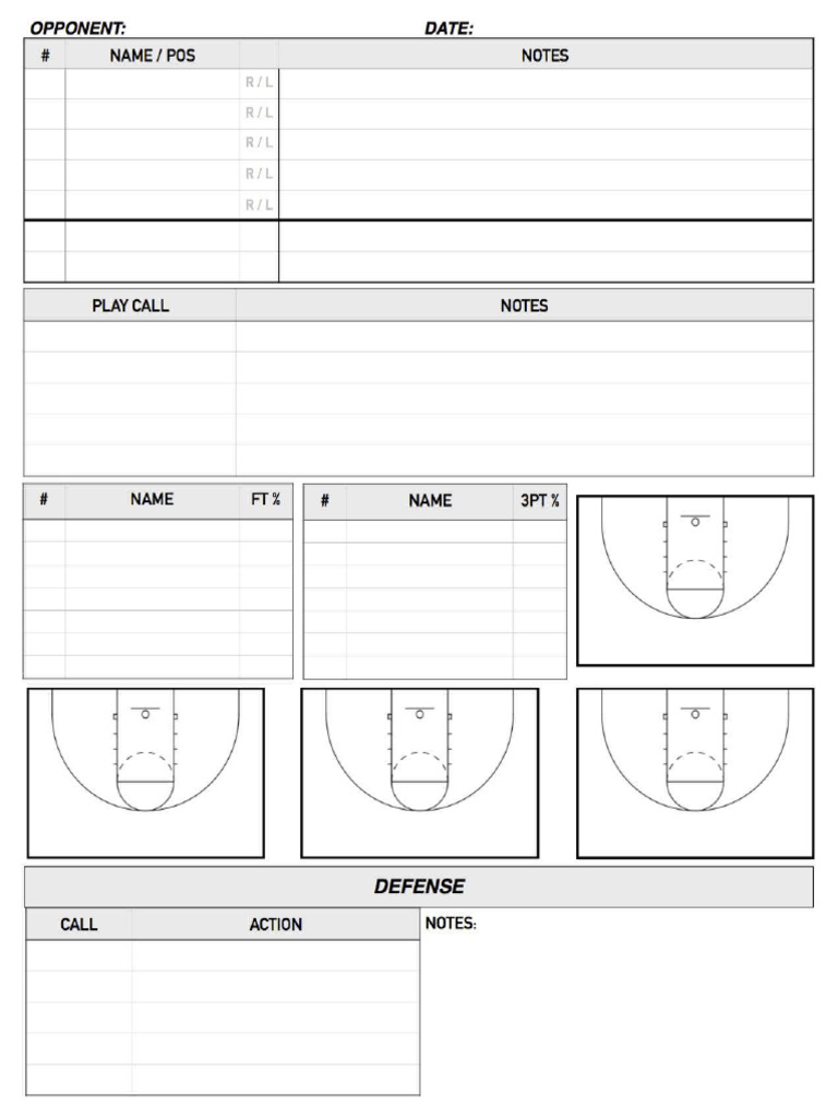 Basketball Scouting Report Sheet Template Excel Simple Within Scouting ...