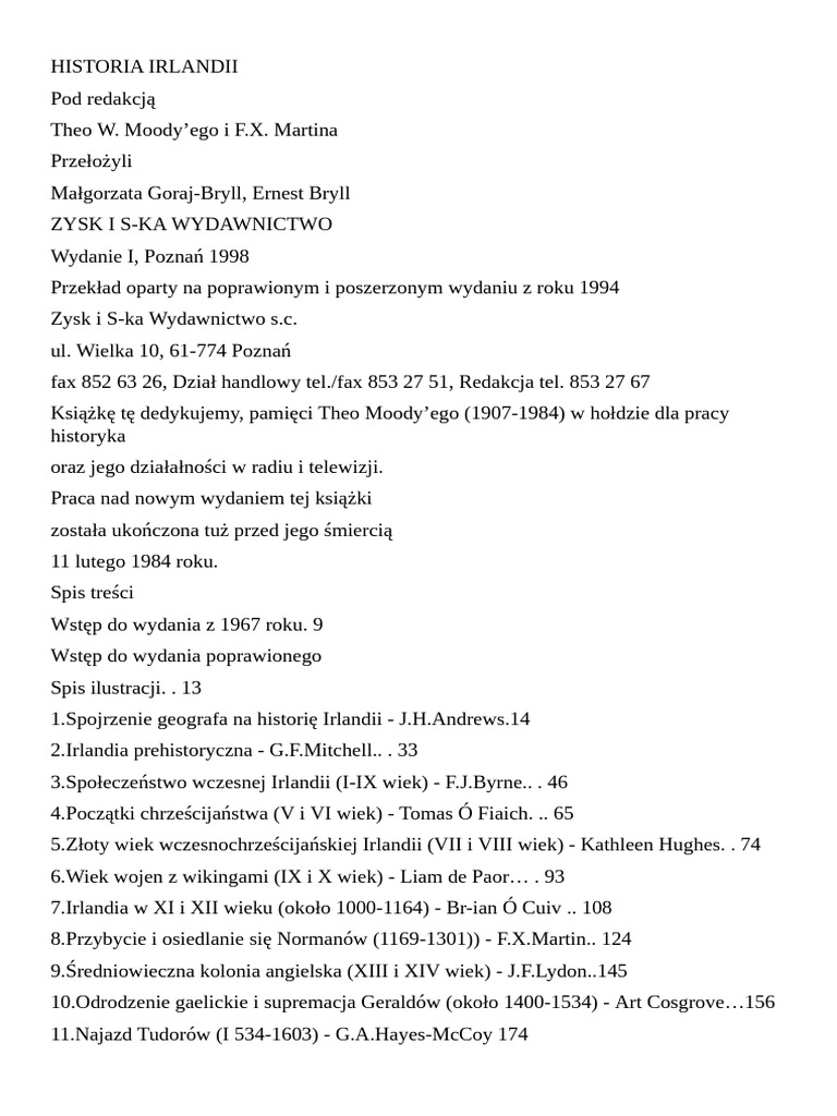Theo Moody - Historia Irlandii | PDF