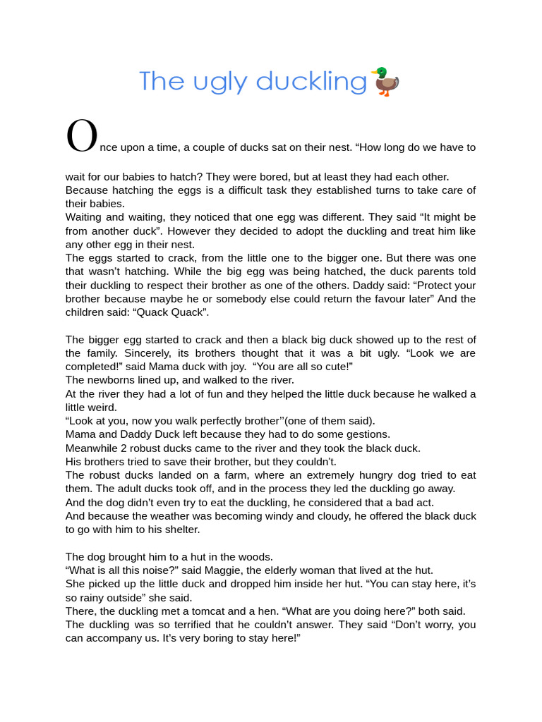 Copia de The Ugly Duckling | PDF | Duck | Birds
