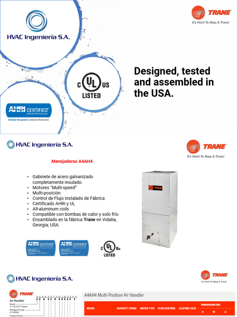 Trane Seer 13 Hvac Evaporadoras | PDF