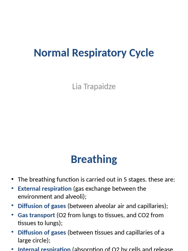 Normal Respiratory Cycle | PDF | Exhalation | Respiratory System