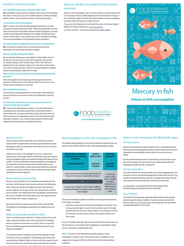 Mercury in Fish Brochure Dec 2020 | PDF | Tuna | Fish As Food