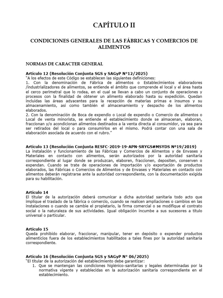 Capitulo II Establecactualiz 2025-03 v3 | PDF | Análisis de Riesgo y Puntos Críticos de Control ...