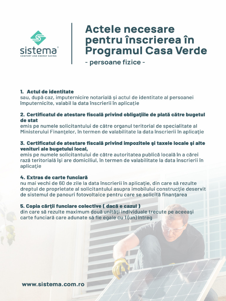 Acte Necesare Programul Casa Verde 2024 | PDF