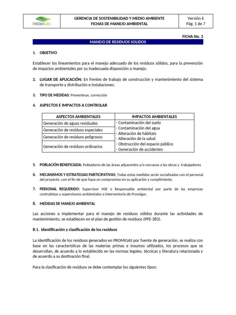 Fe-823 - 2 - Ficha2 | PDF | Residuos | El plastico