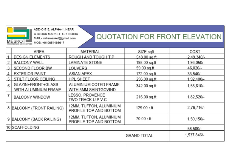 Sigma Final Quotation | PDF