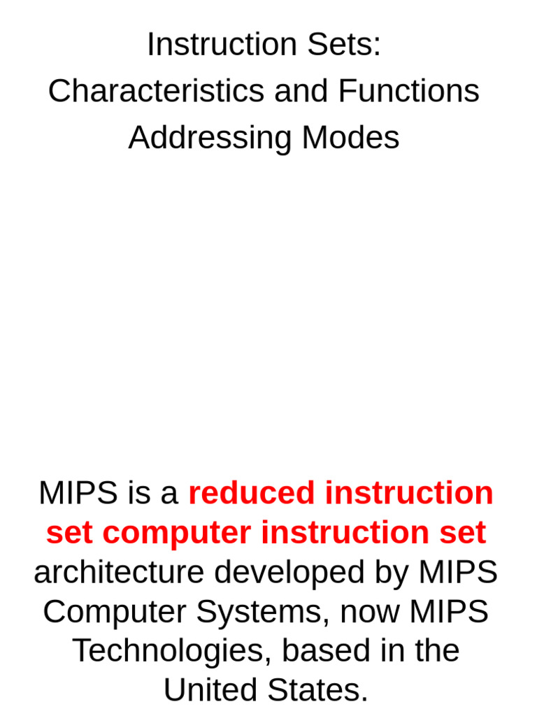 MIPS Instruction Set Overview | PDF | Computer Architecture | Office Equipment