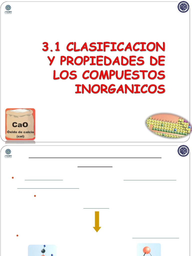3.1 Clasificacion y Propiedades de Los Compuestos Inorganicos | PDF ...