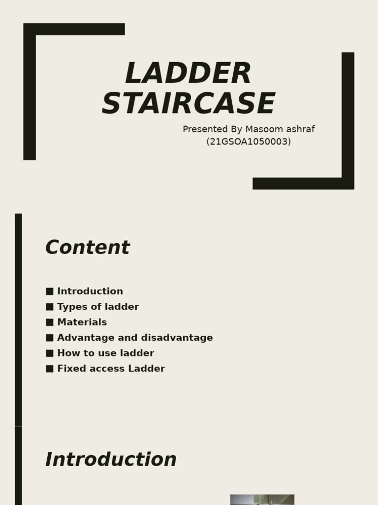 Ladder Staircase Overview and Usage | PDF