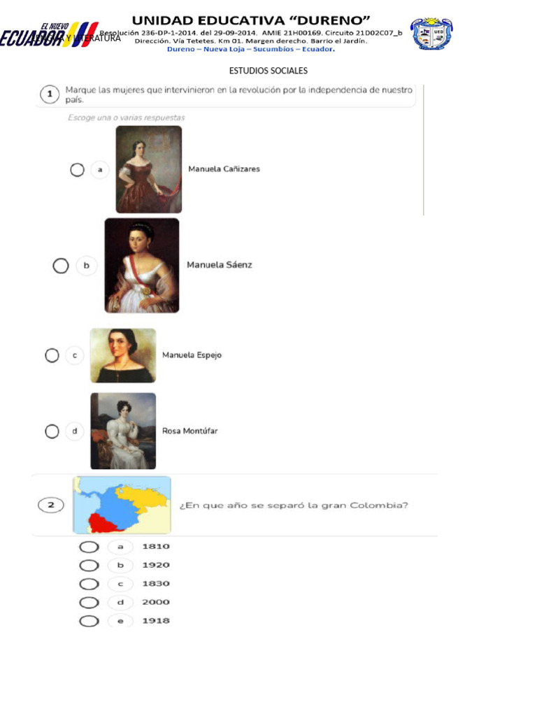 ACTIVIDAD DE ESTUDIOS SOCIALES Lista | PDF