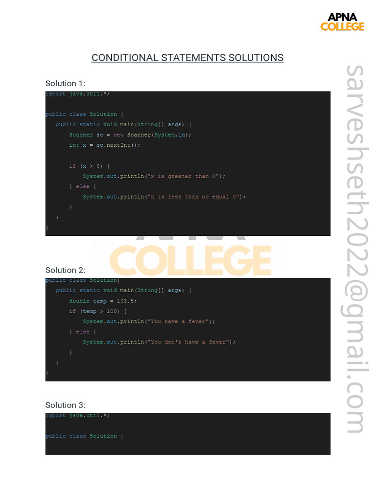 Conditional Solutions - 250211 - 090944 | PDF | Boolean Data Type | Computer Programming