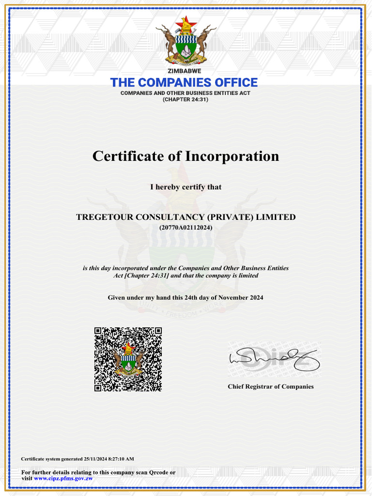 Tregetour Certificate | PDF
