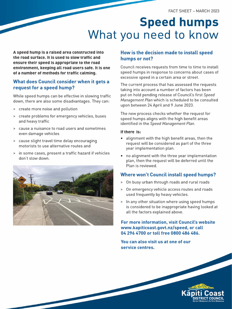 Speed Hump Installation Guidelines | PDF | Road | Traffic