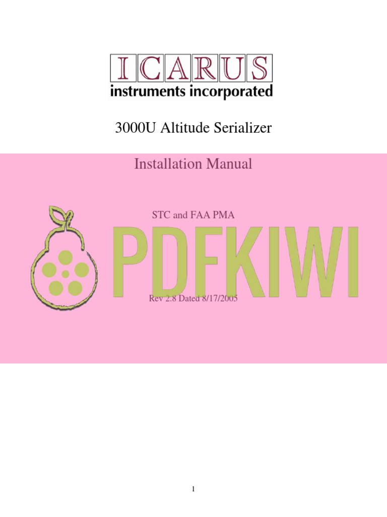 3000u Altitude Serializer Installation Manual | PDF | Resistor | Transponder (Aeronautics)