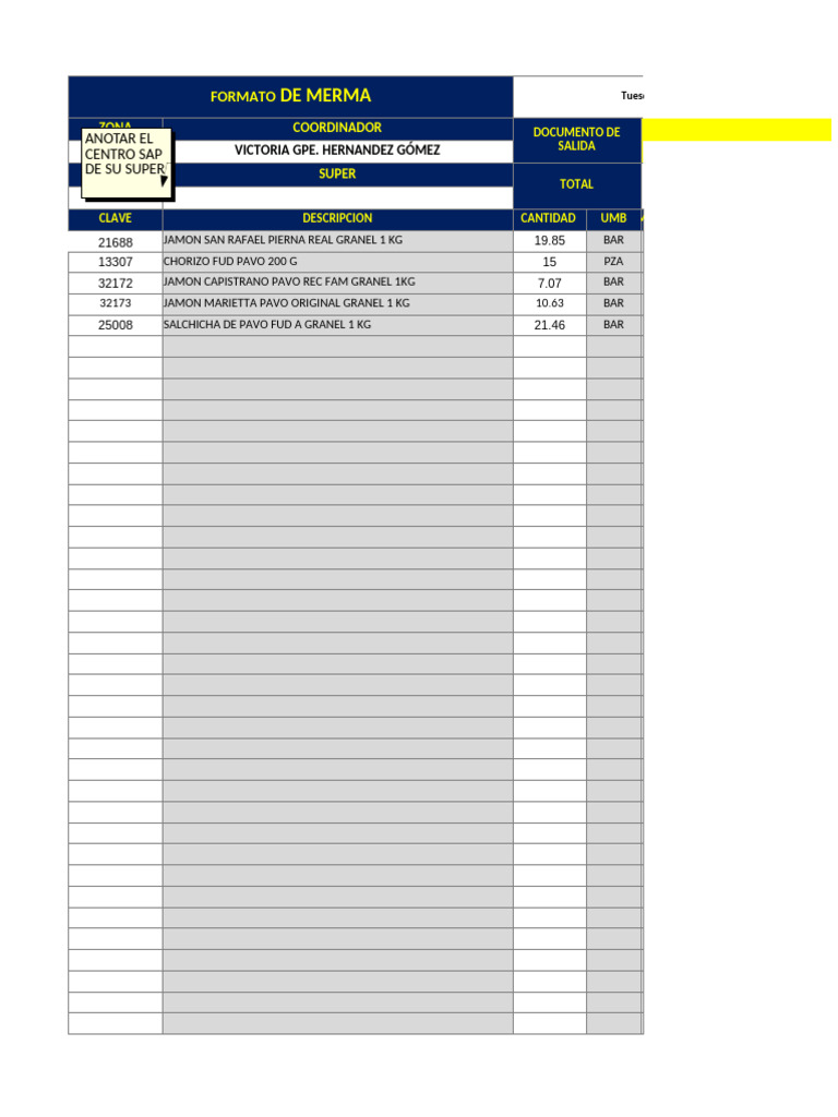 Informe de Merma y Ventas de Productos | PDF