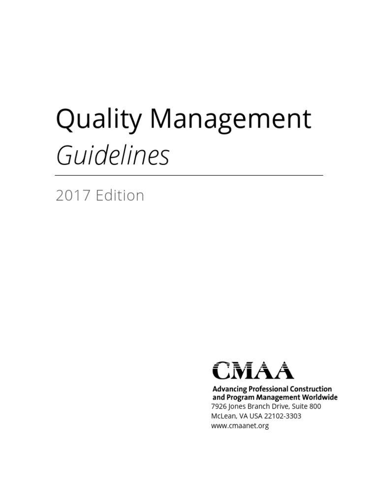 Quality Management Guidelines | PDF | Construction Management | Project ...