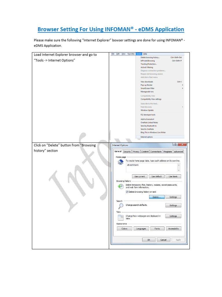 UploadSheets DownloadUtilities Browser Setting | PDF