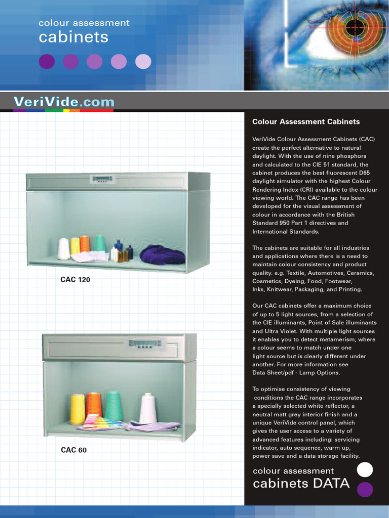 VeriVide Colour Assessment Cabinets | PDF | Color | Light