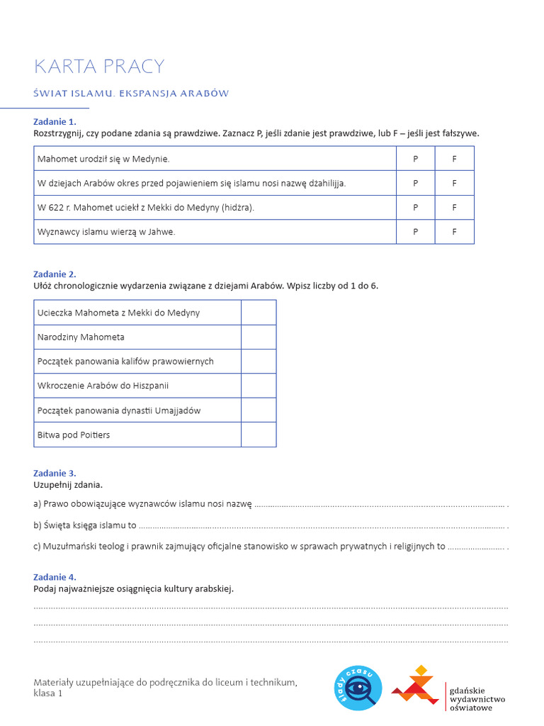 Historia KL 1 Roz 18 - Karta - Pracy - Pod | PDF