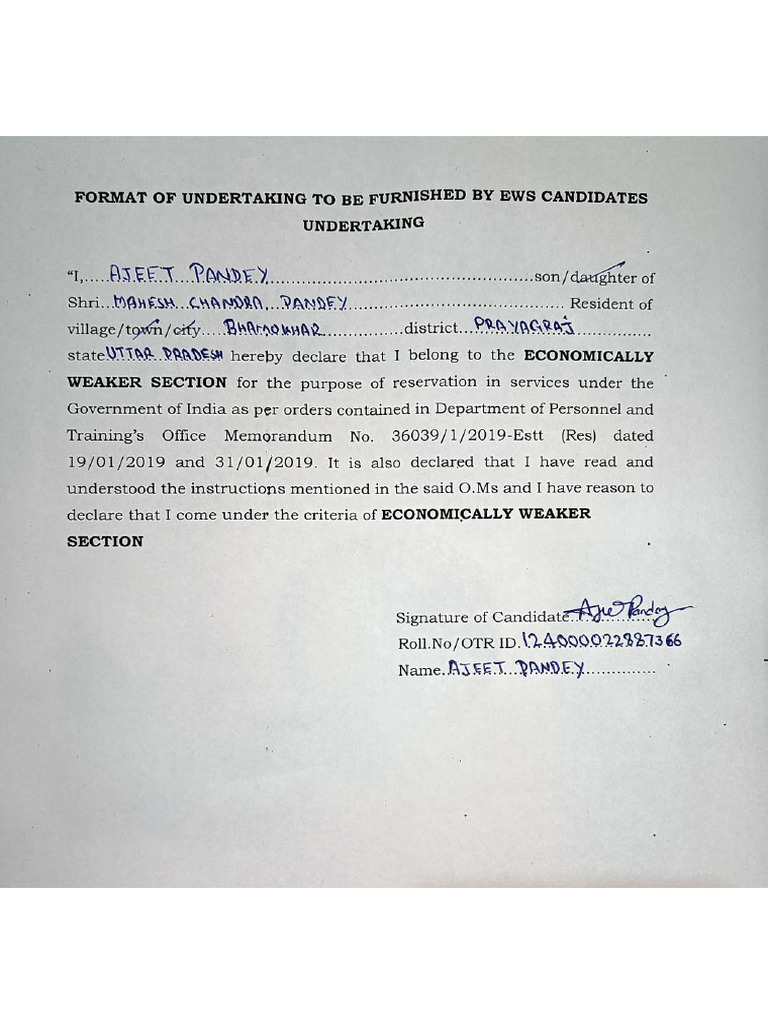 EWS Undertaking | PDF