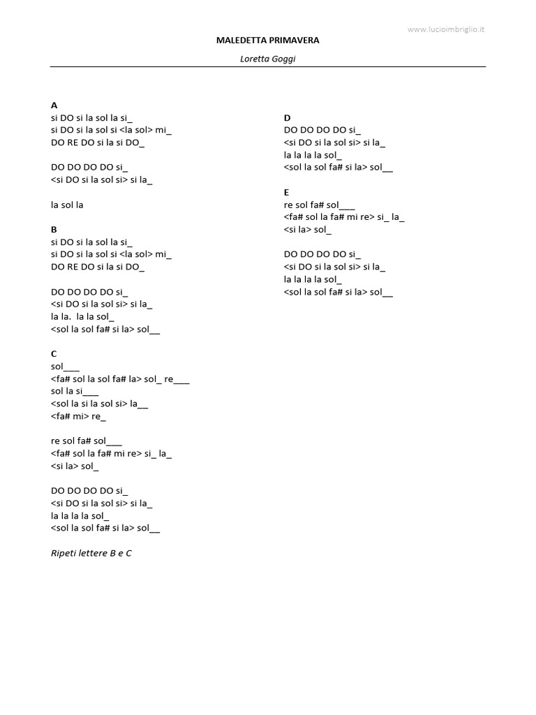 Maledetta Primavera Note | PDF