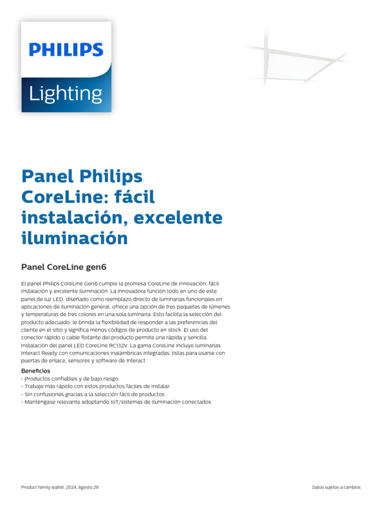 Localized Commercial Leaflet CoreLine Panel G6 Es PE | PDF | Diodo ...