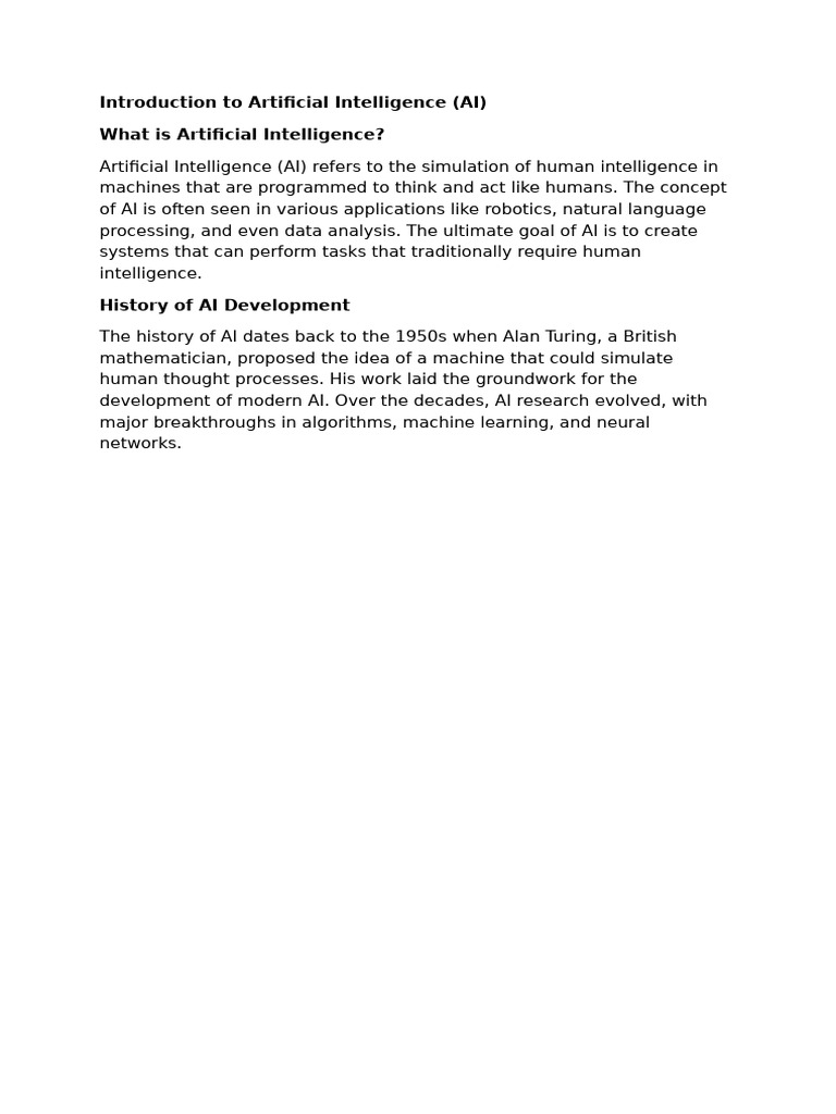 Introduction To Artificial Intelligence Ai Pdf