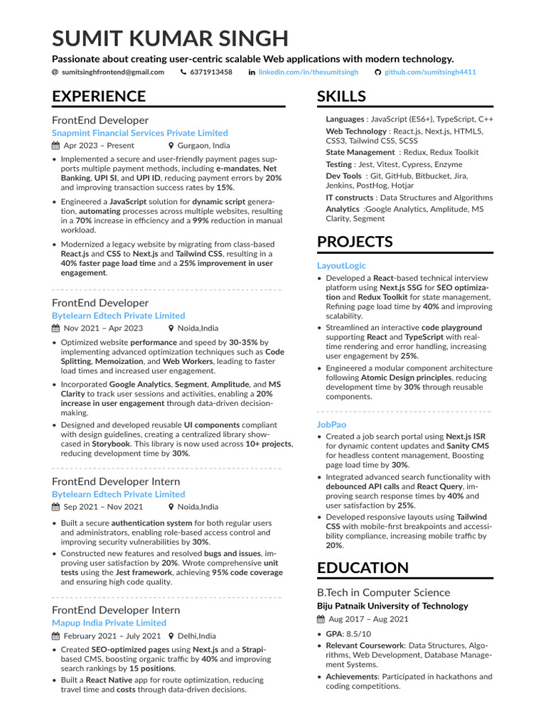 Sumit Singh Frontend Sde2 | PDF | Systems Architecture | Software Development
