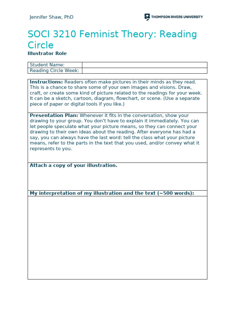 Feminist Theory Reading Circle Project | PDF
