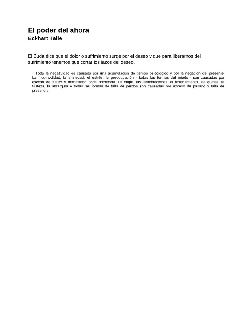 El Poder Del Ahora | PDF