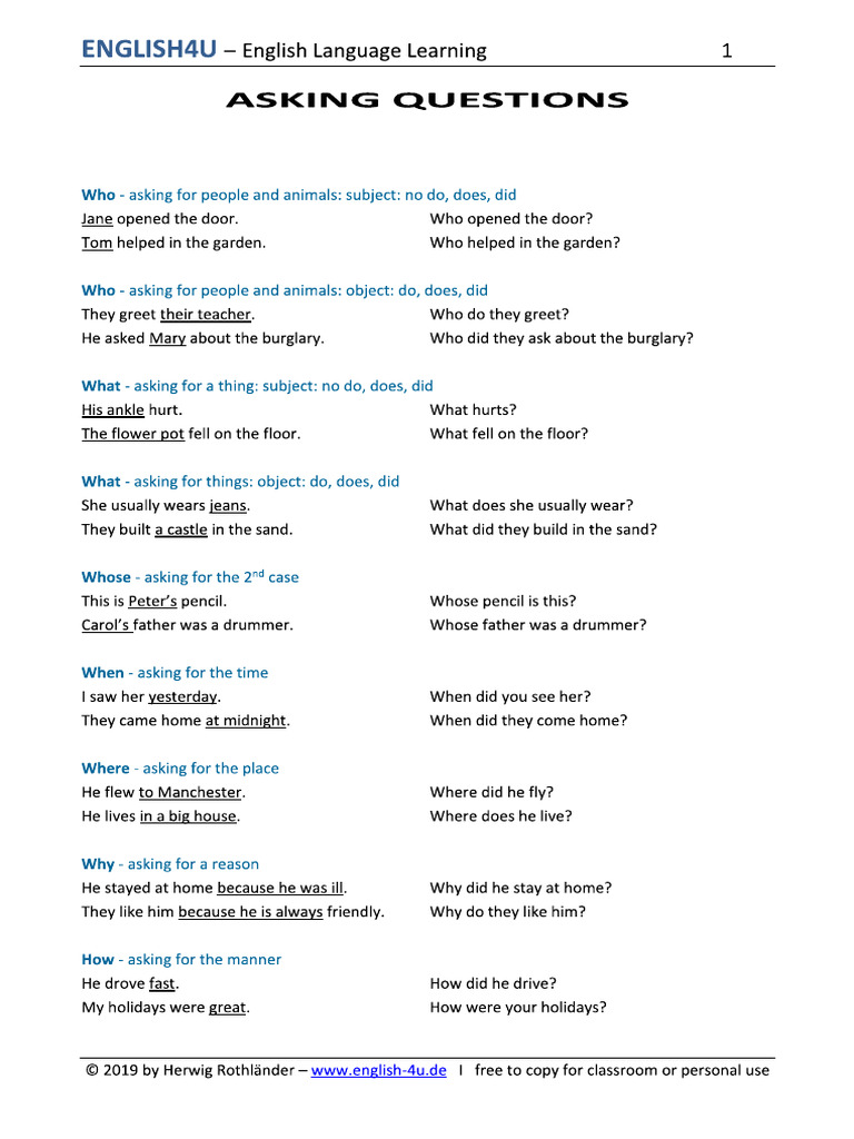 Asking Questions | PDF