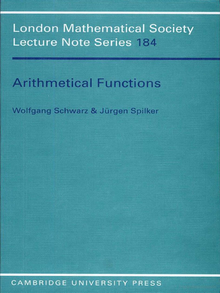 Arithmetical Functions London Mathematical Society Lecture Note Series - Compress | PDF ...