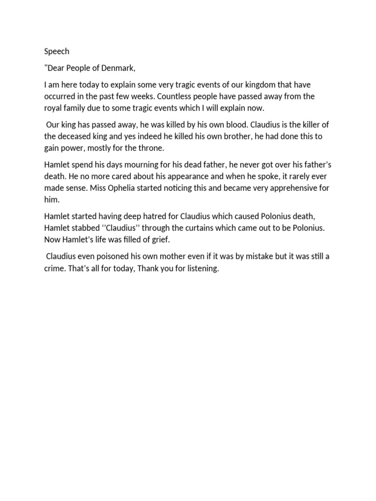 Hamlet Speech | PDF