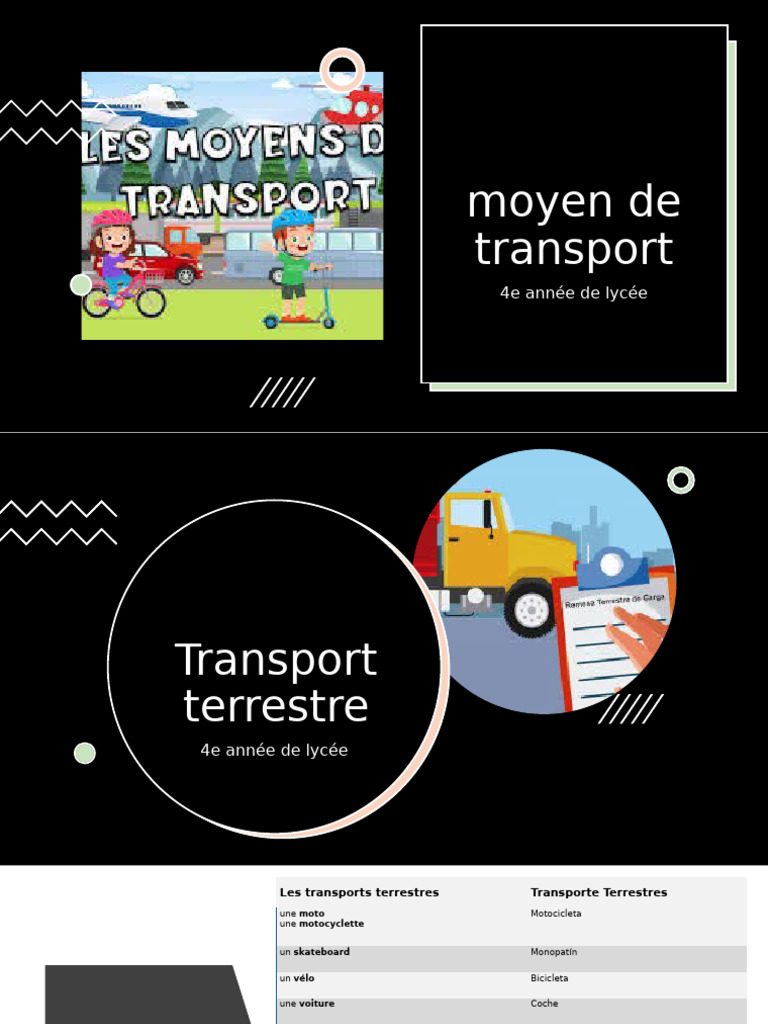 Types de moyens de transport expliqués | PDF