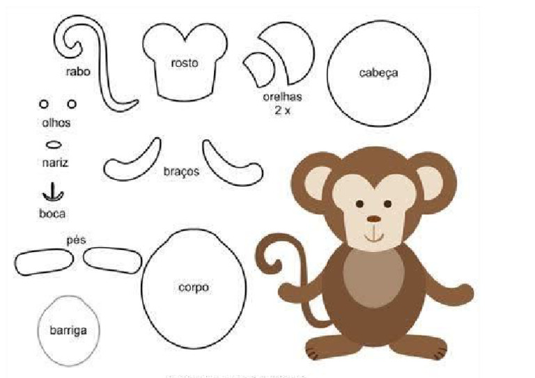 Molde de Macaco para Recortar e Compor | PDF