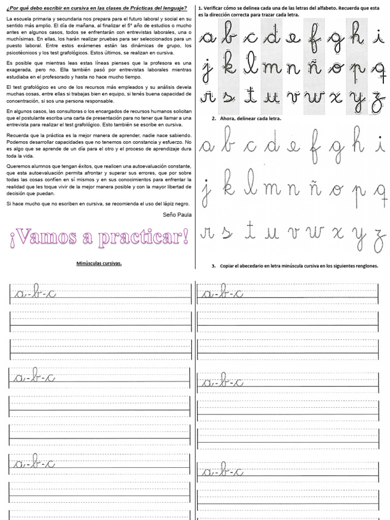 Practicar Cursiva | PDF | Comunicación humana | Aprendizaje