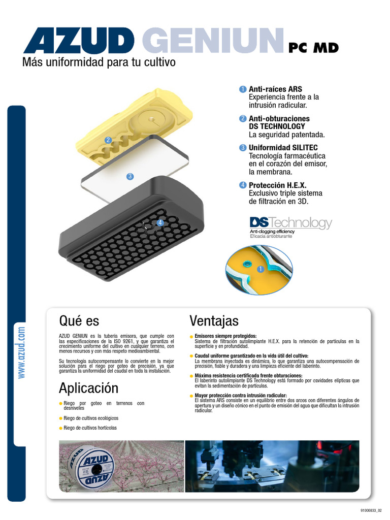 Azud Geniun PC MD Esp | PDF | Riego | Tecnología Ambiental