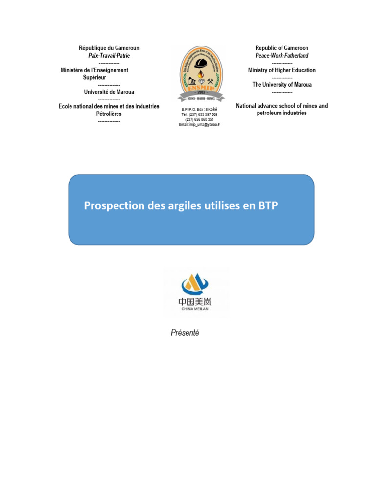 Prospection des Argiles en BTP au Cameroun | PDF | Matériaux