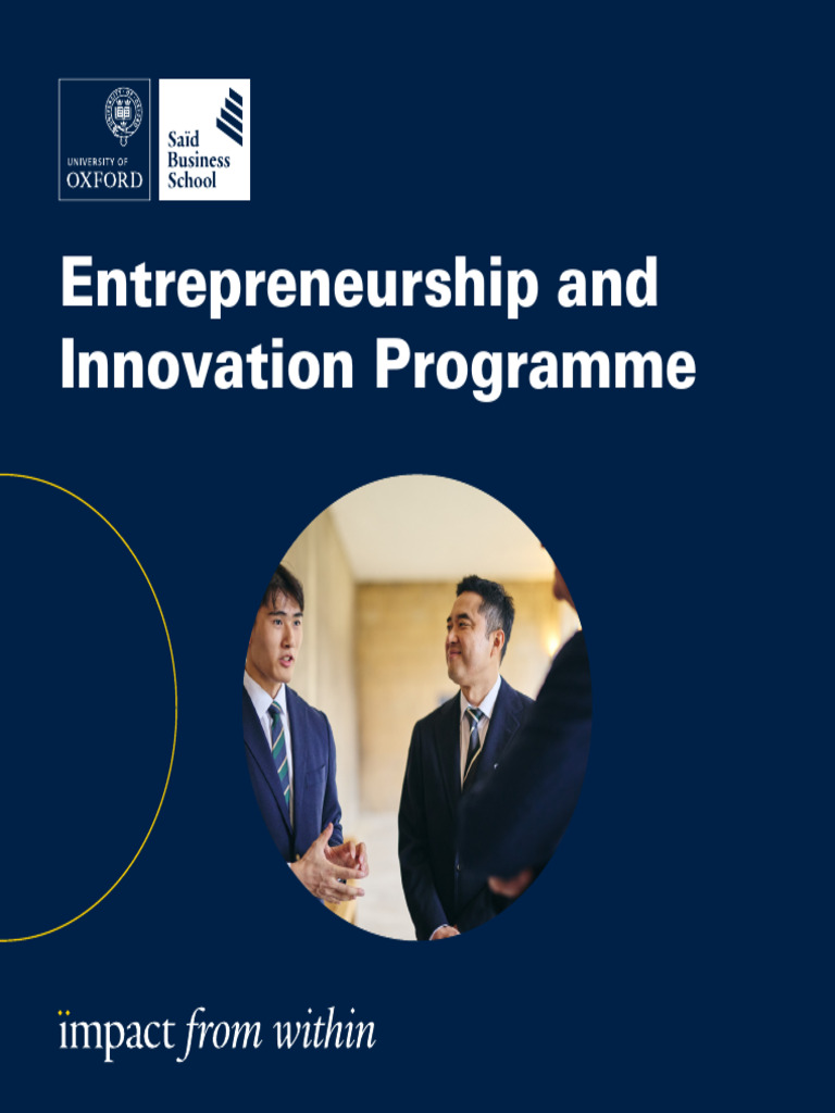 Entrepreneurship Programme Oxford University 1 | PDF | Entrepreneurship ...