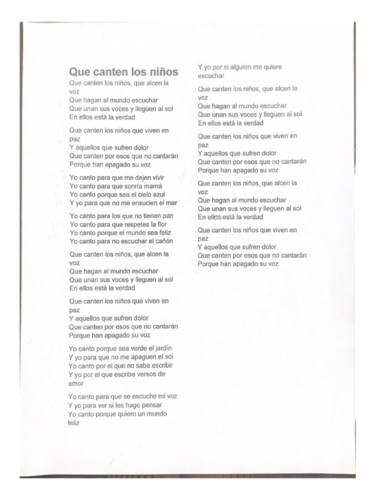 Que Canten Los Niños | PDF