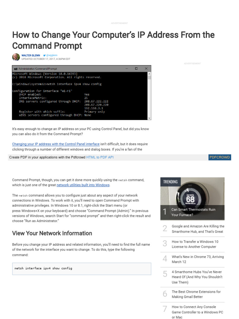 how change your ip address from the com | PDF | Ip Address | Domain Name System