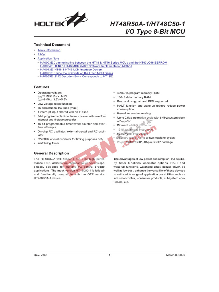 Holtek | PDF | Microcontroller | Computer Engineering