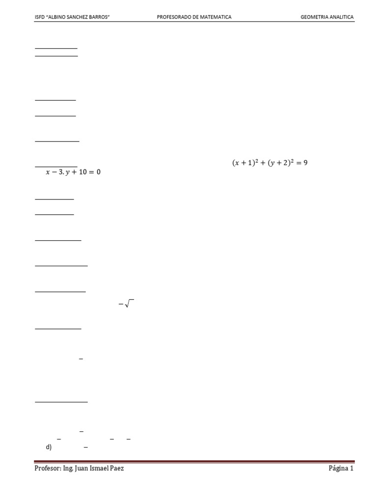 Guía #4, Cónicas | PDF