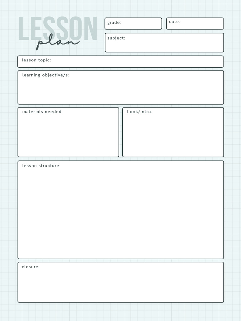 Daily Lesson Plan in Soft Blue Professional Style | PDF