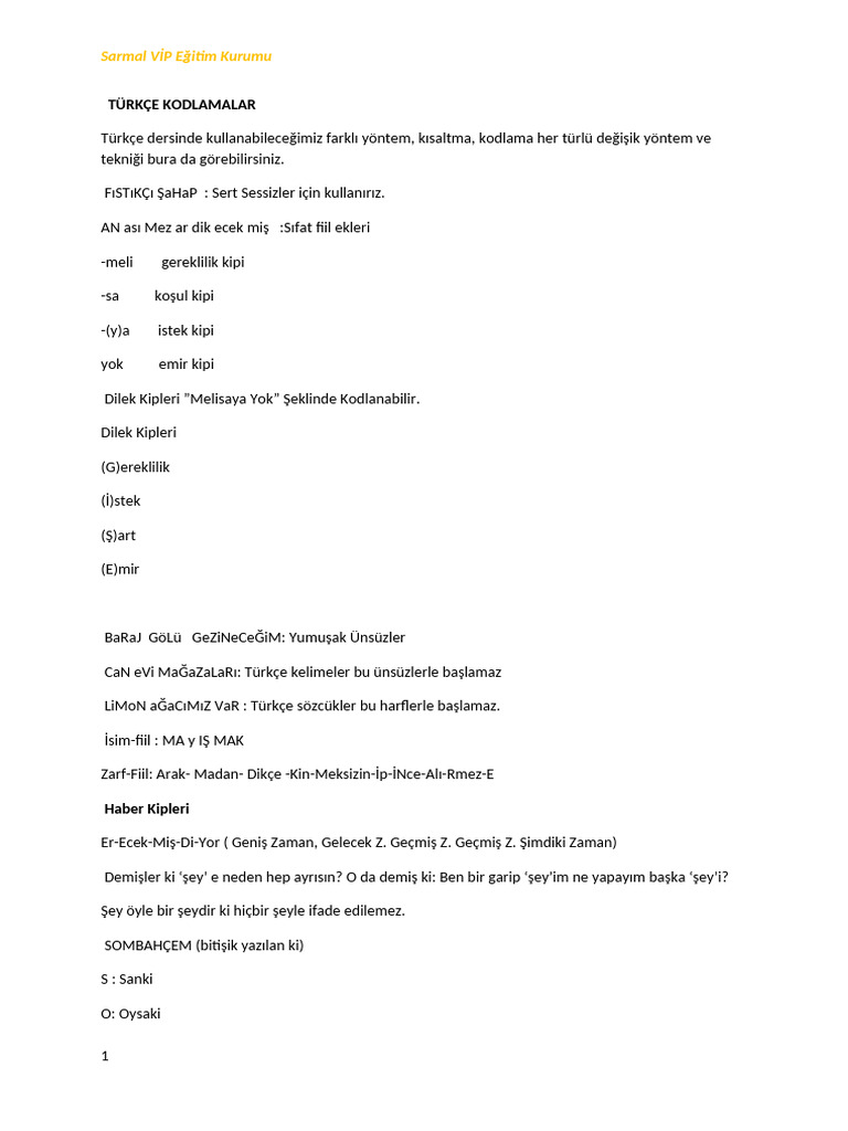 Dil Bilgisi Püf Noktalar | PDF