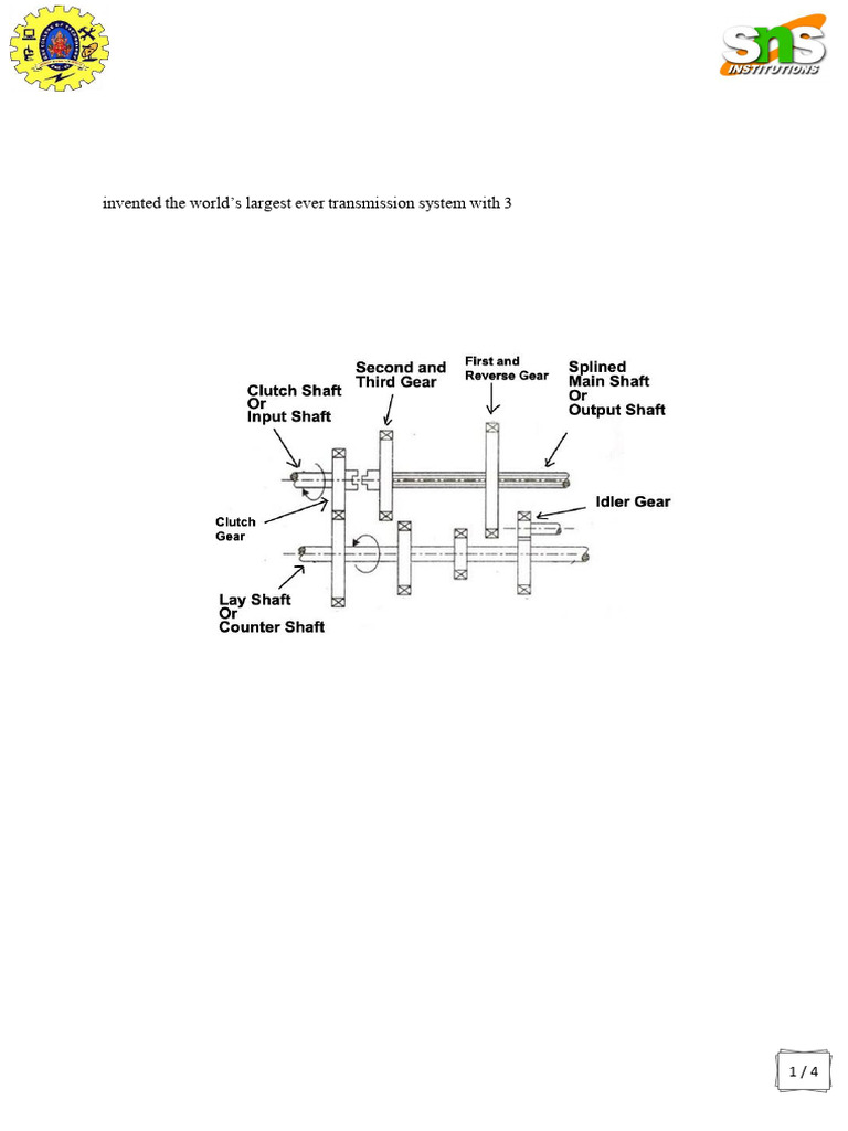 Layout of Sliding Mesh Transmission-1724153970 | PDF | Gear | Clutch