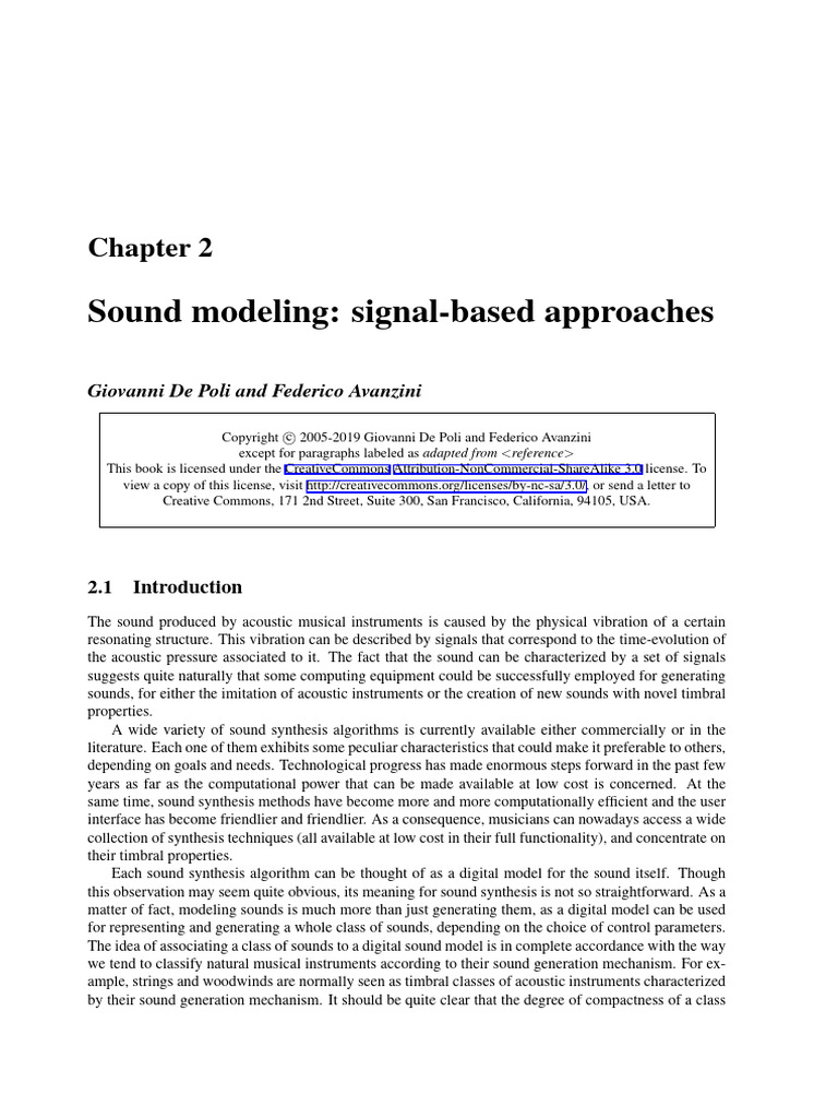 Sound Modeling: Signal-Based Approaches | PDF | Normal Distribution | Signal Processing