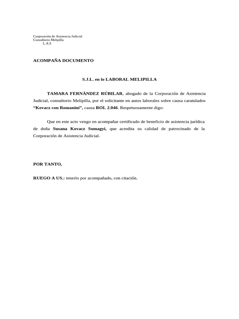 Acompa A Privilegio Kovaz Con Romanini | PDF