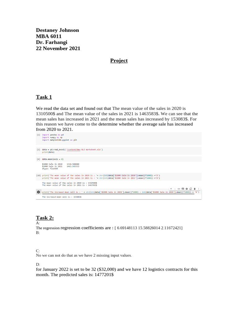 Final Coding Project 6011 | PDF | Applied Mathematics | Statistical Analysis